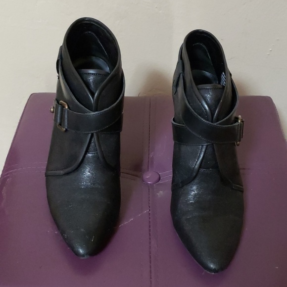 Hive & Honey | Shoes | Hive Honey Black Wedge Booties Side Bukle | Poshmark